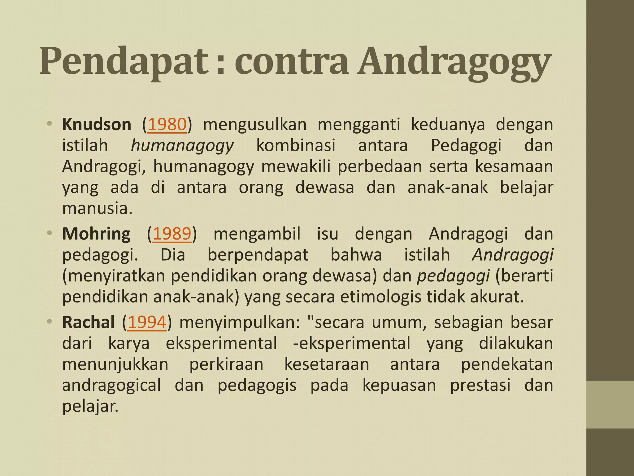 Pedagogy vs andragogy presentation | PPTX