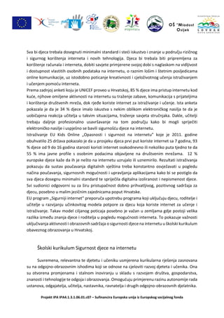 Pedagoško didaktički model školskog kurikuluma Sigurnost djece na internetu | PDF