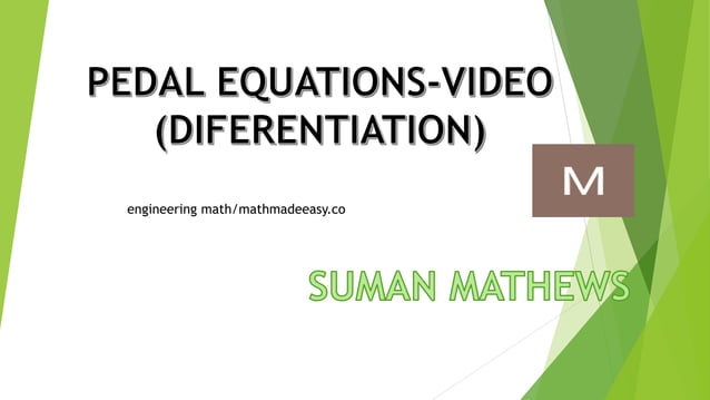 PEDAL EQUATIONS-ENGINEERING MATH (VTU) | PPTX