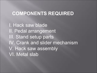 Pedal power hacksaw | PPT
