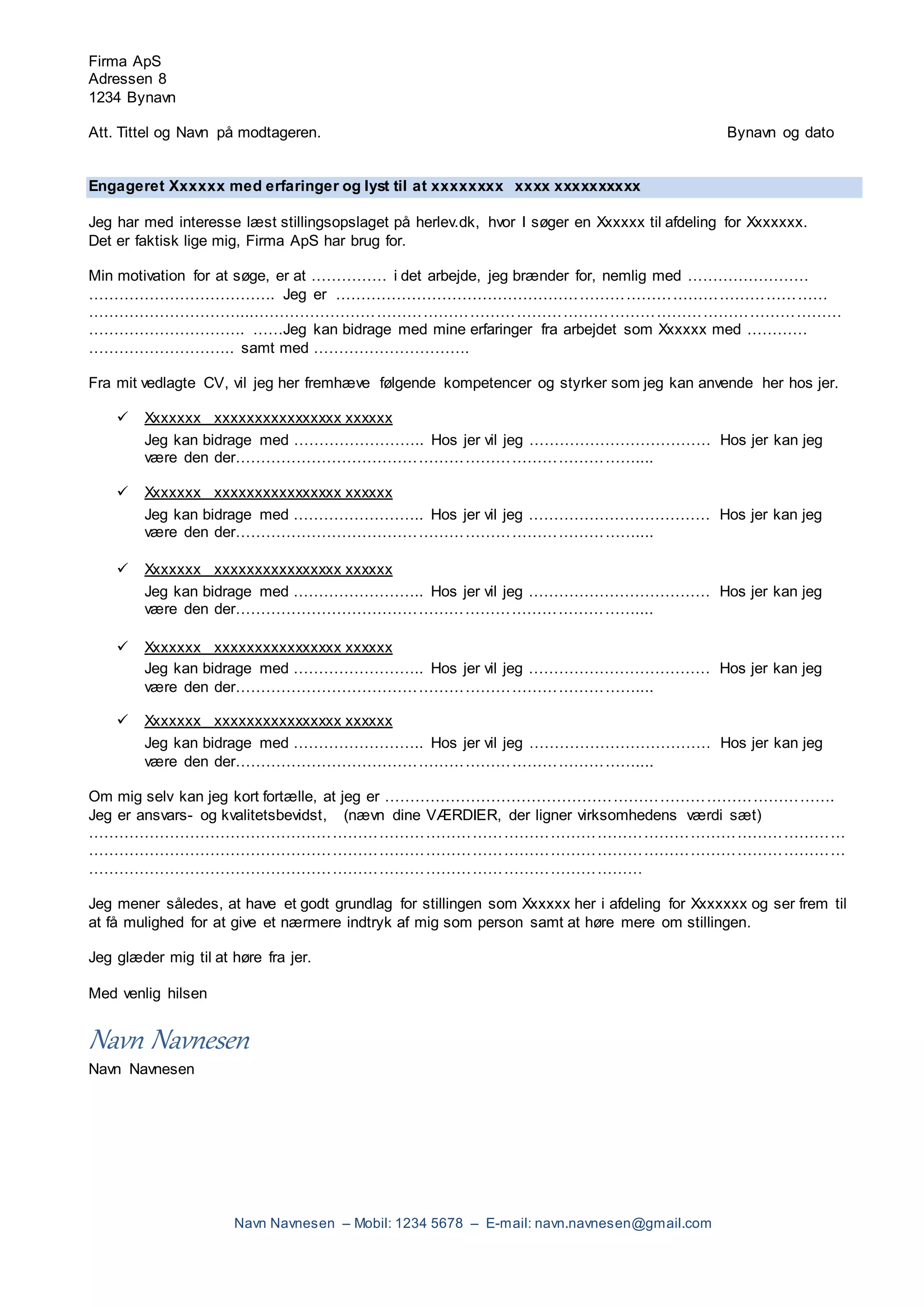 Peder ahrens skabelon til jobansøgning | PDF