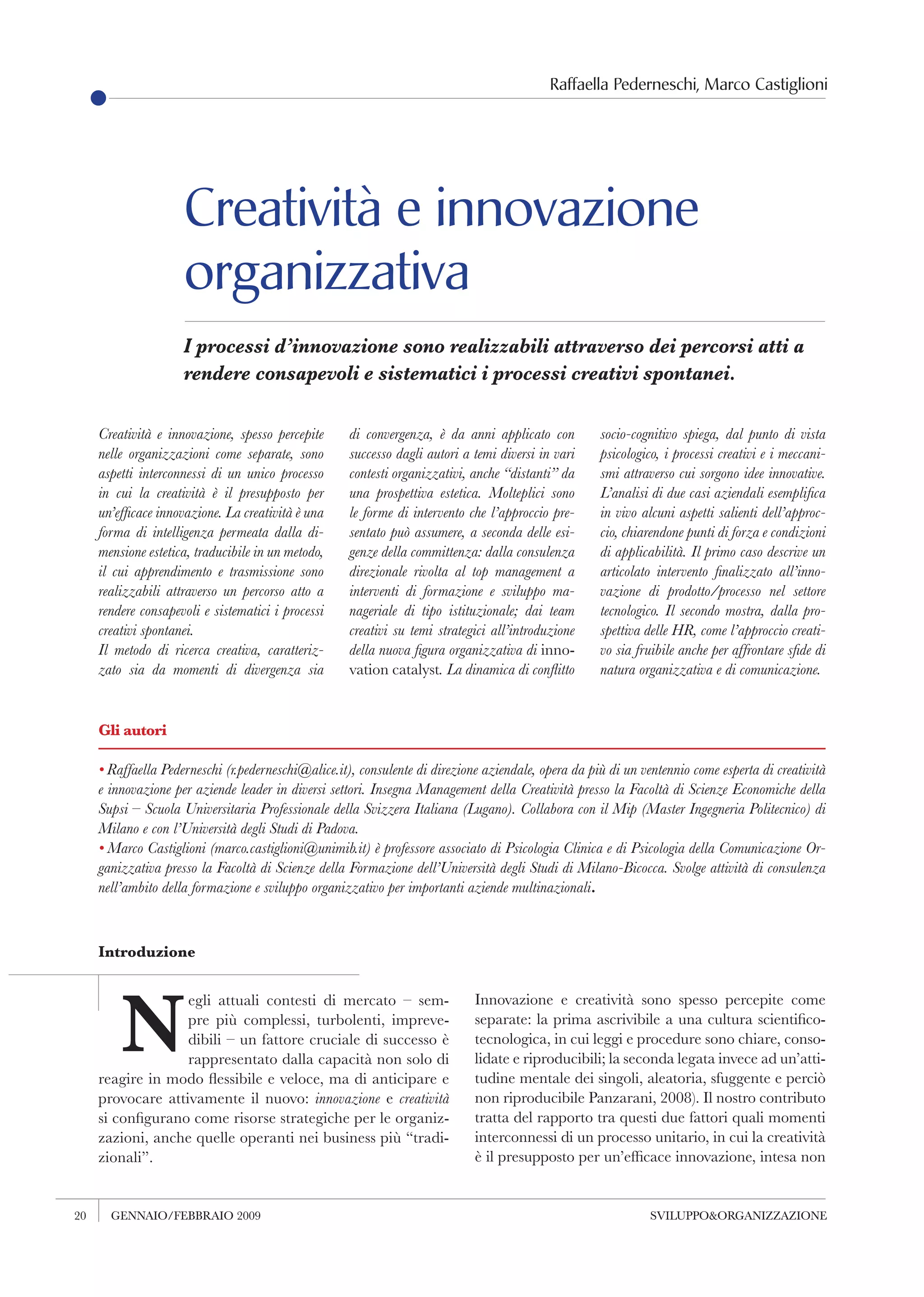 Pederneschi creativita e_innovazione_organizzativa | PDF