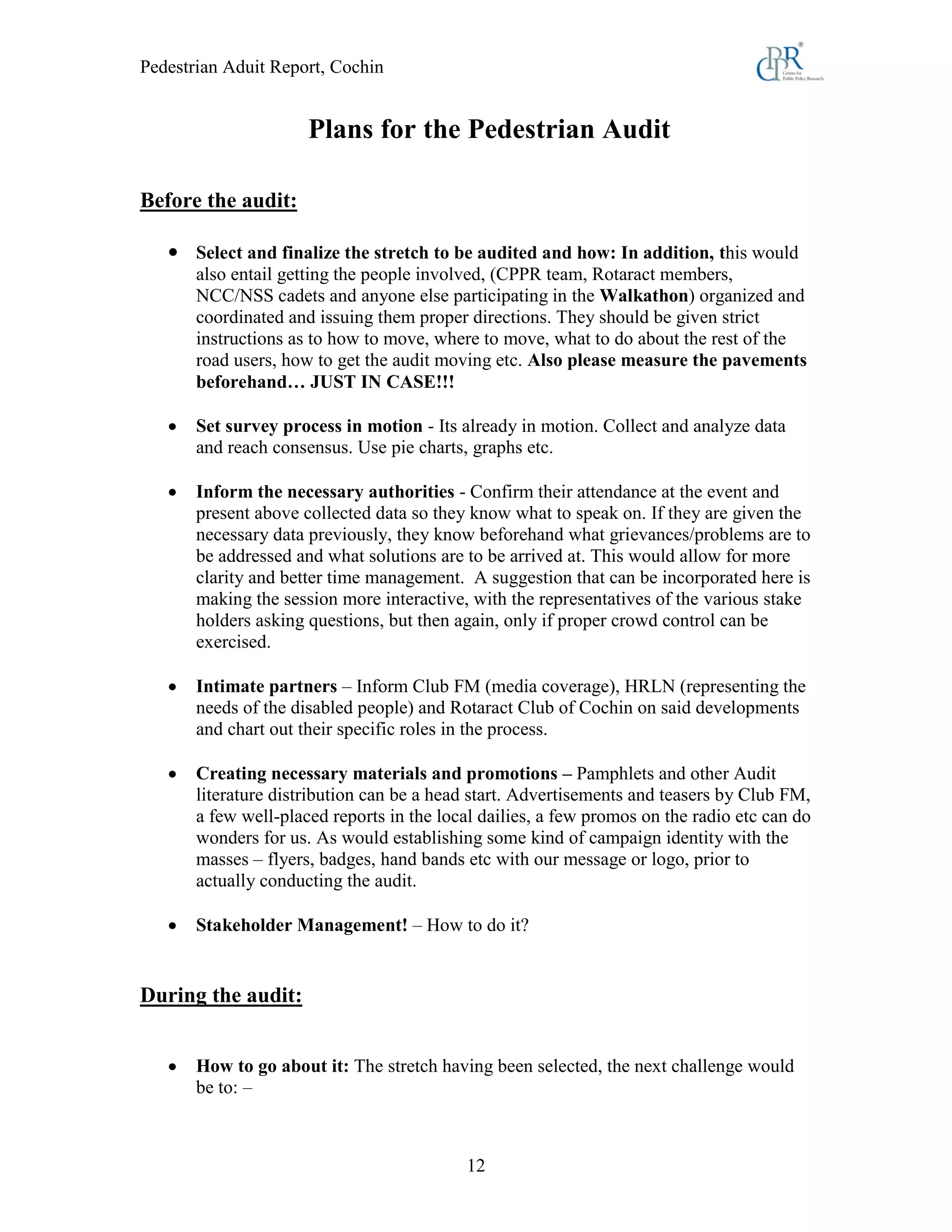 Pedestrian Audit Report | PDF