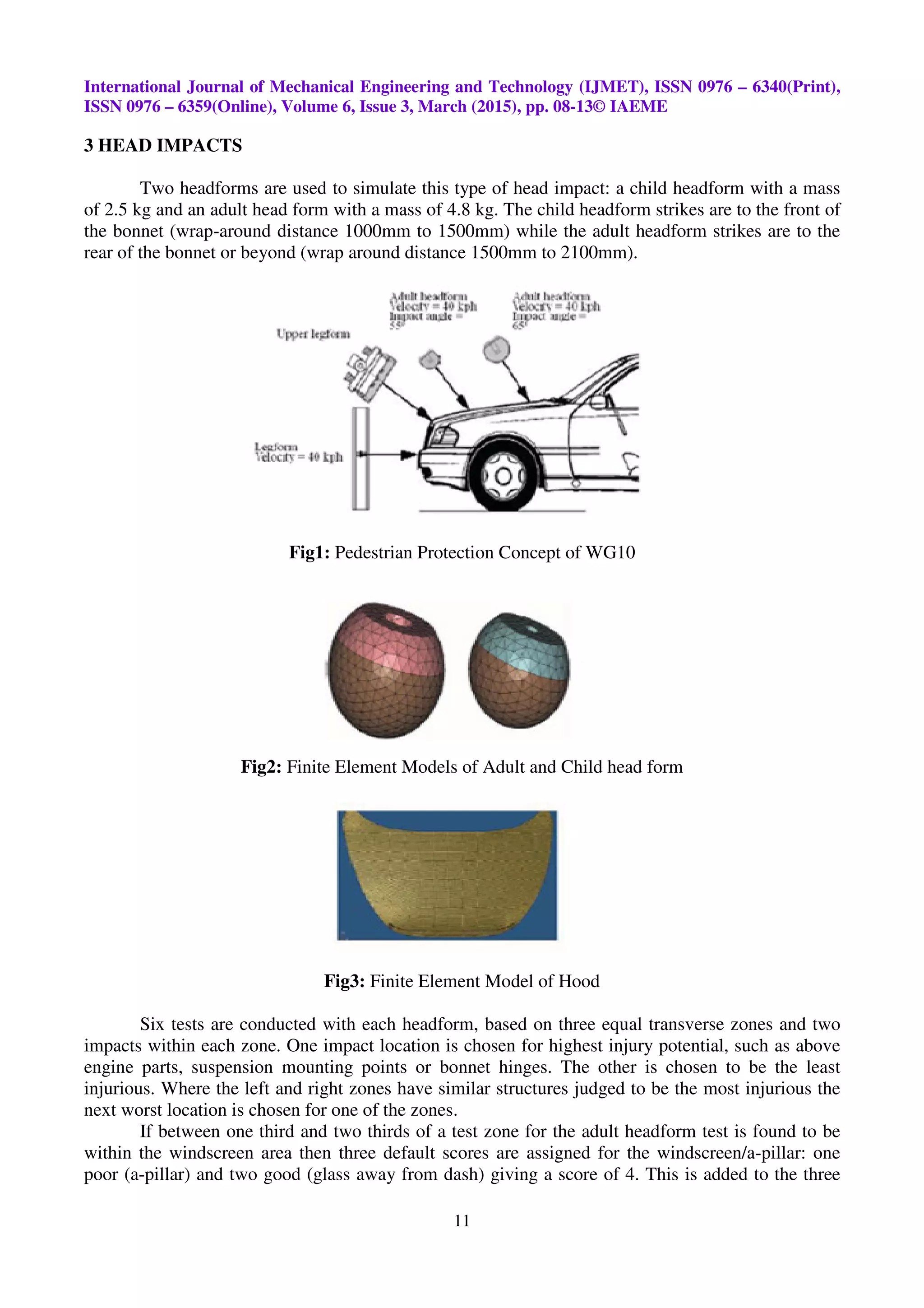 Pedestrian head impact analysis | PDF