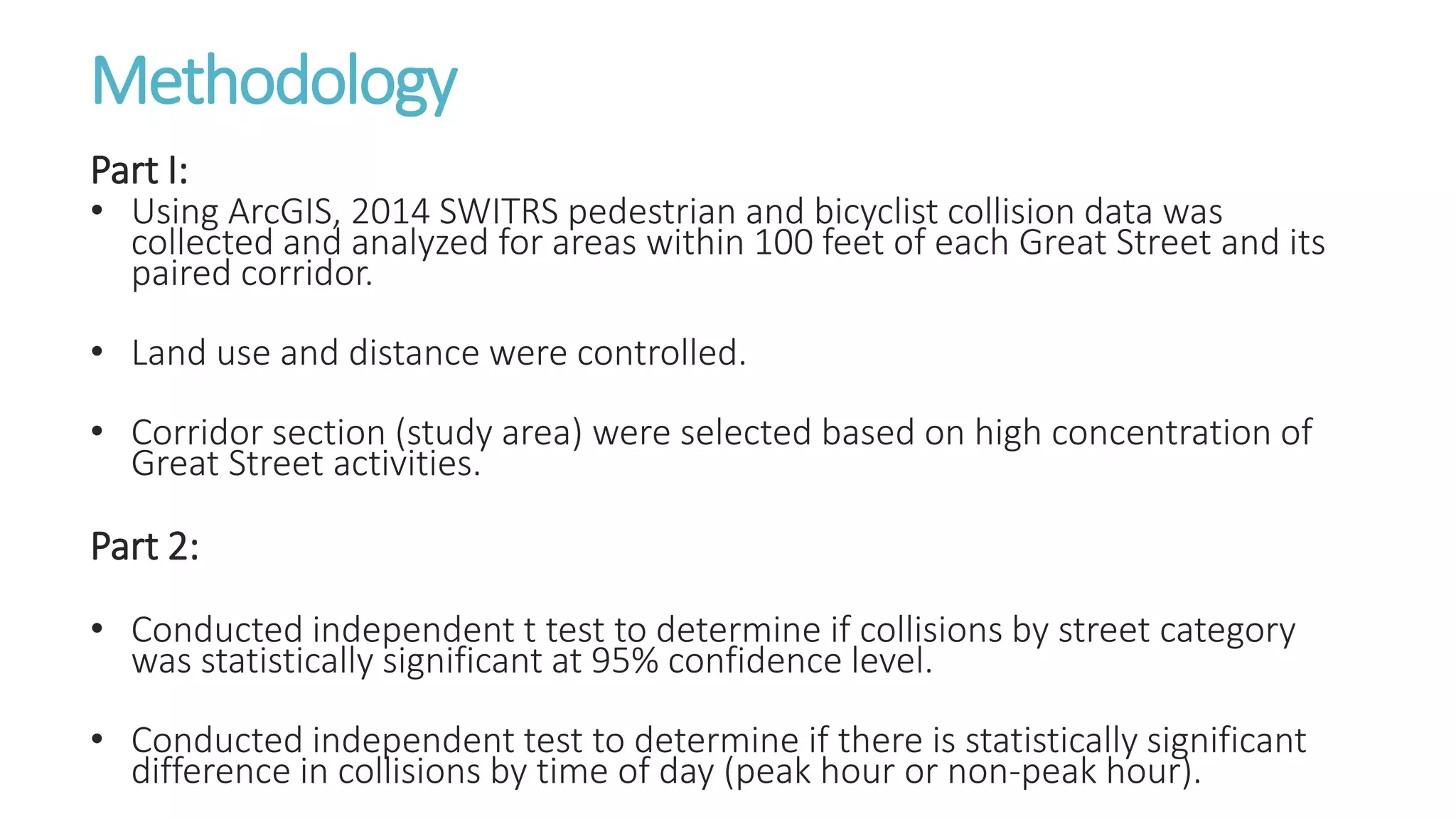 Pedestrian and cyclist collisions on the great streets | PPTX