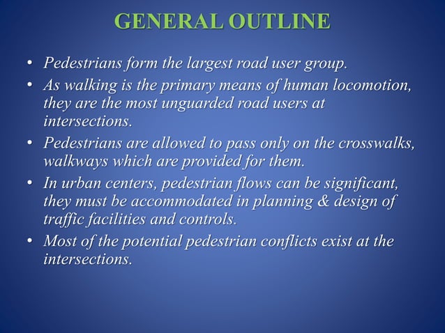 Pedestrian Level Of Service For Crosswalks At Urban Intersections Ppt