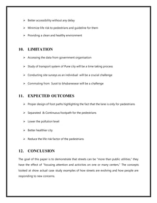 Pedestrian oriented cities in india; shreeparna sahoo | DOCX
