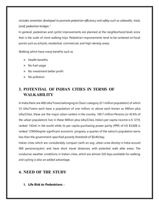 Pedestrian oriented cities in india; shreeparna sahoo | DOCX