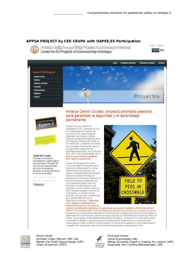 APPSA Pedestrian Priority Project, CEE-CEUPA-OAPEE, November 2013