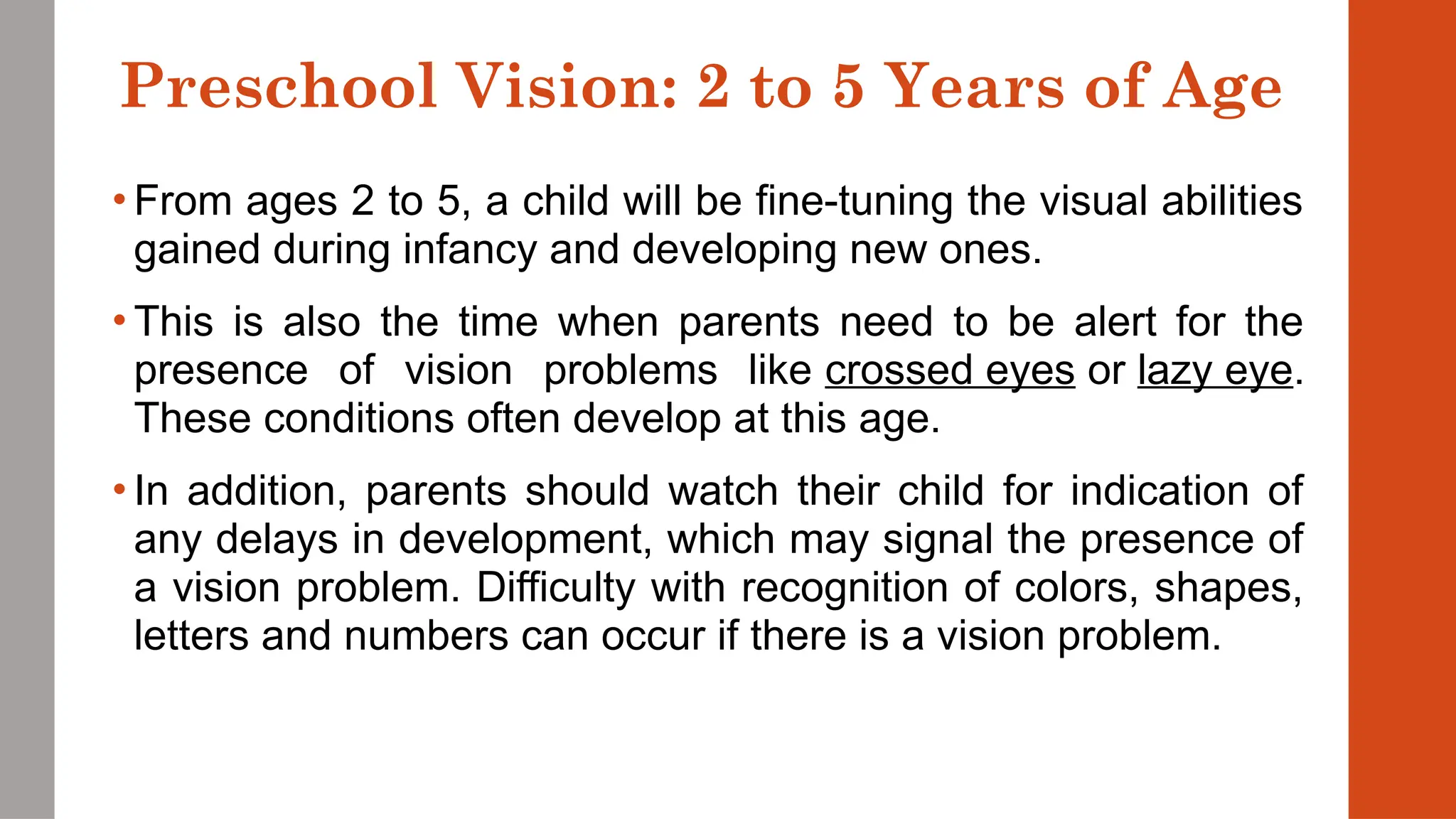 Pedia development of vision, visual development | PPTX