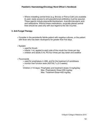 Pediatric hematology-oncology-ward-officer-handbook | PDF | Blood ...