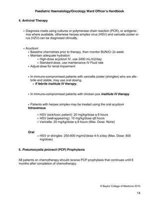 Pediatric hematology-oncology-ward-officer-handbook | PDF | Blood ...