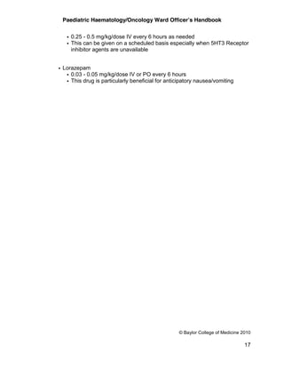 Pediatric hematology-oncology-ward-officer-handbook | PDF | Blood ...