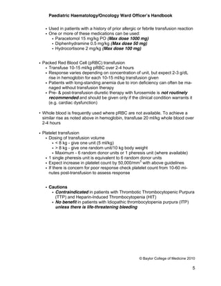 Pediatric hematology-oncology-ward-officer-handbook | PDF | Blood ...