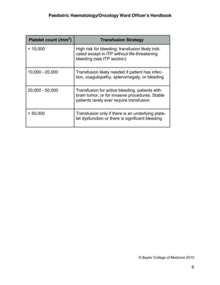 Pediatric hematology-oncology-ward-officer-handbook | PDF | Blood ...