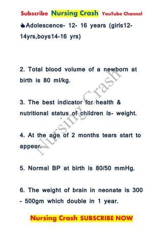 Pediatric nursing-100-golden-points- | PDF