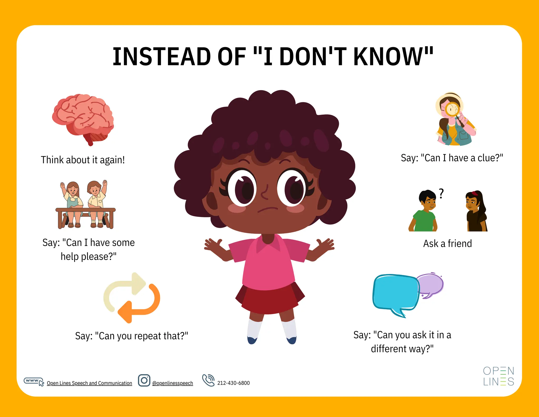 Pediatric Social Language: Instead of "I Don't Know" | PDF