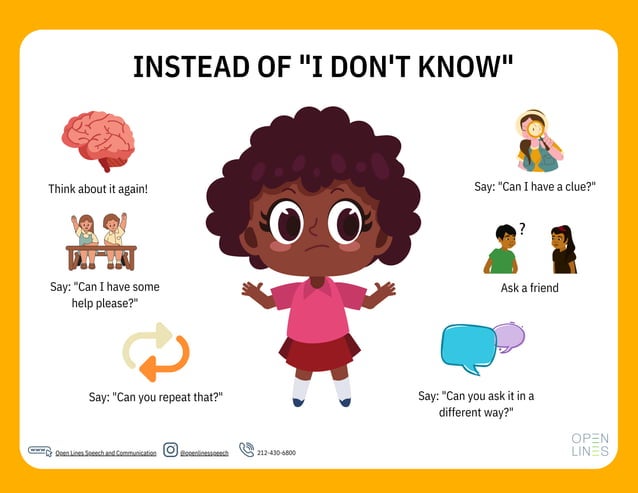 Pediatric Social Language: Instead of "I Don't Know" | PDF | Parenting ...