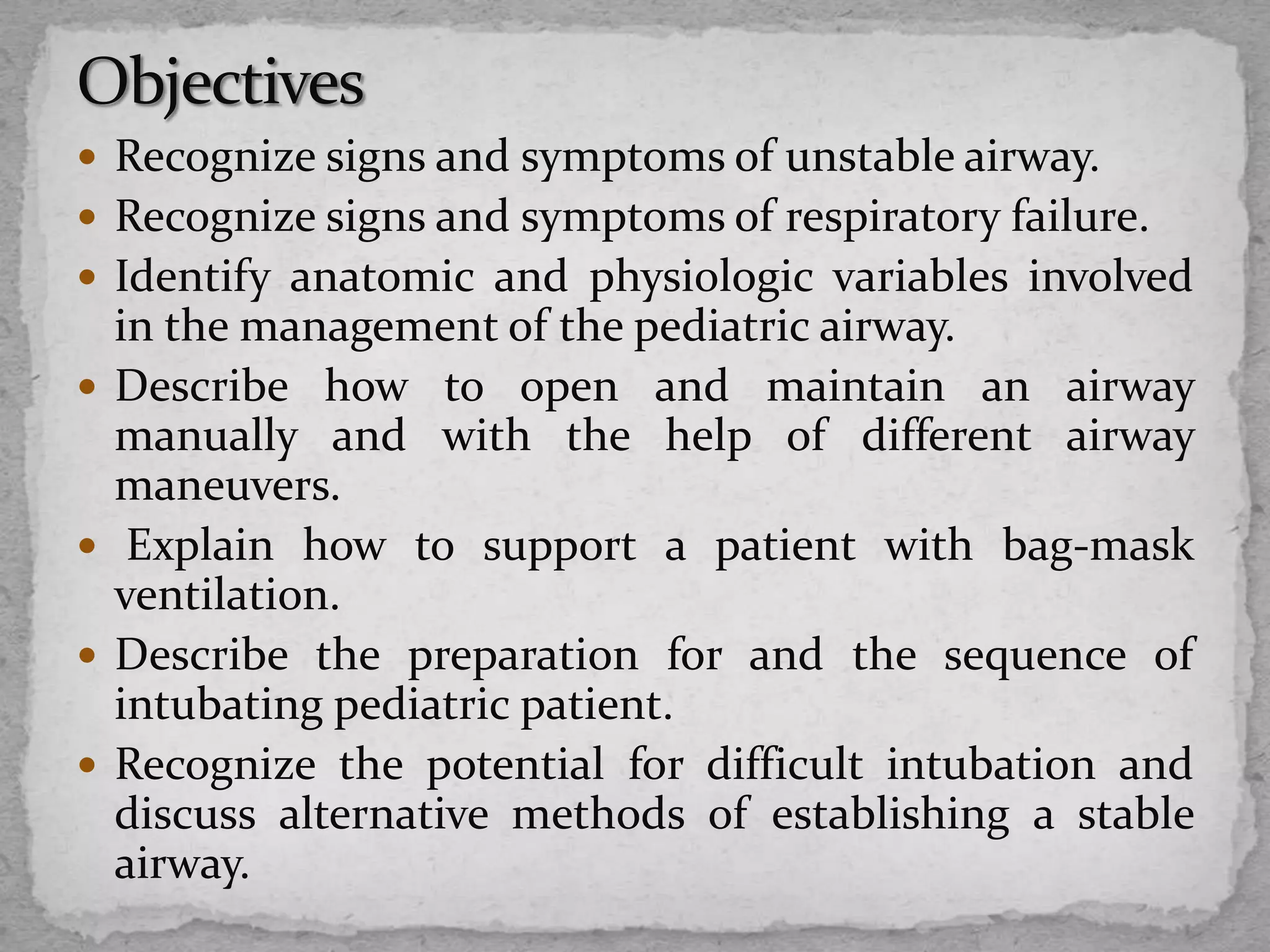 Pediatric airway management | PPTX