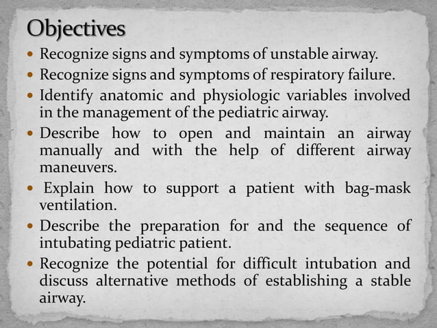 Pediatric airway management | PPTX