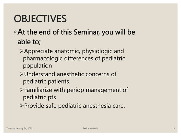 Pediatric Anesthesia.pptx | Lung and Respiratory Health | Diseases and ...