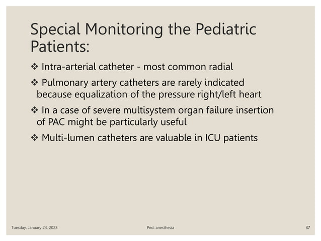 Pediatric Anesthesia.pptx | Lung and Respiratory Health | Diseases and ...