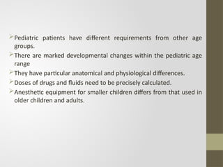 Basics of Perioperative Pediatric Anesthesia | PPTX
