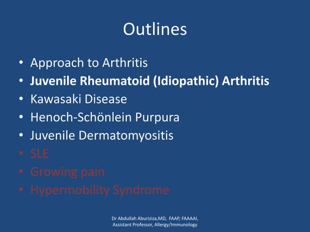 Pediatric Arthritis Syndromes | PPTX | Physical Therapy | Wellness