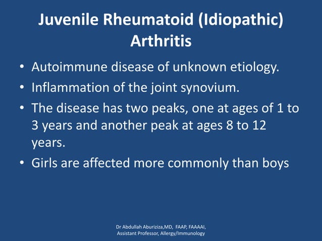 Pediatric Arthritis Syndromes | PPTX | Physical Therapy | Wellness