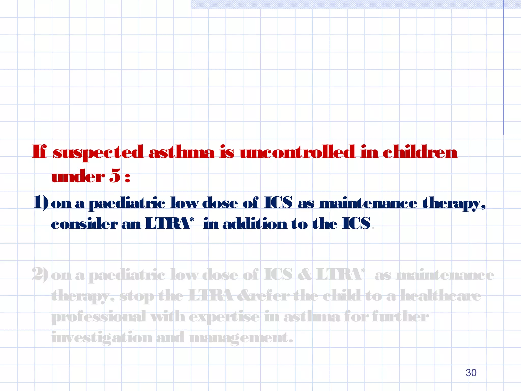 Ashtma in children and young people - Pharmacological management | PPT
