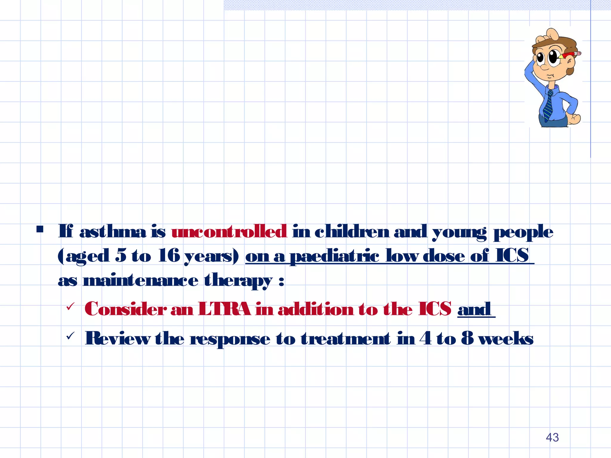 Ashtma in children and young people - Pharmacological management | PPT