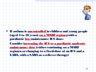 Ashtma in children and young people - Pharmacological management | PPT