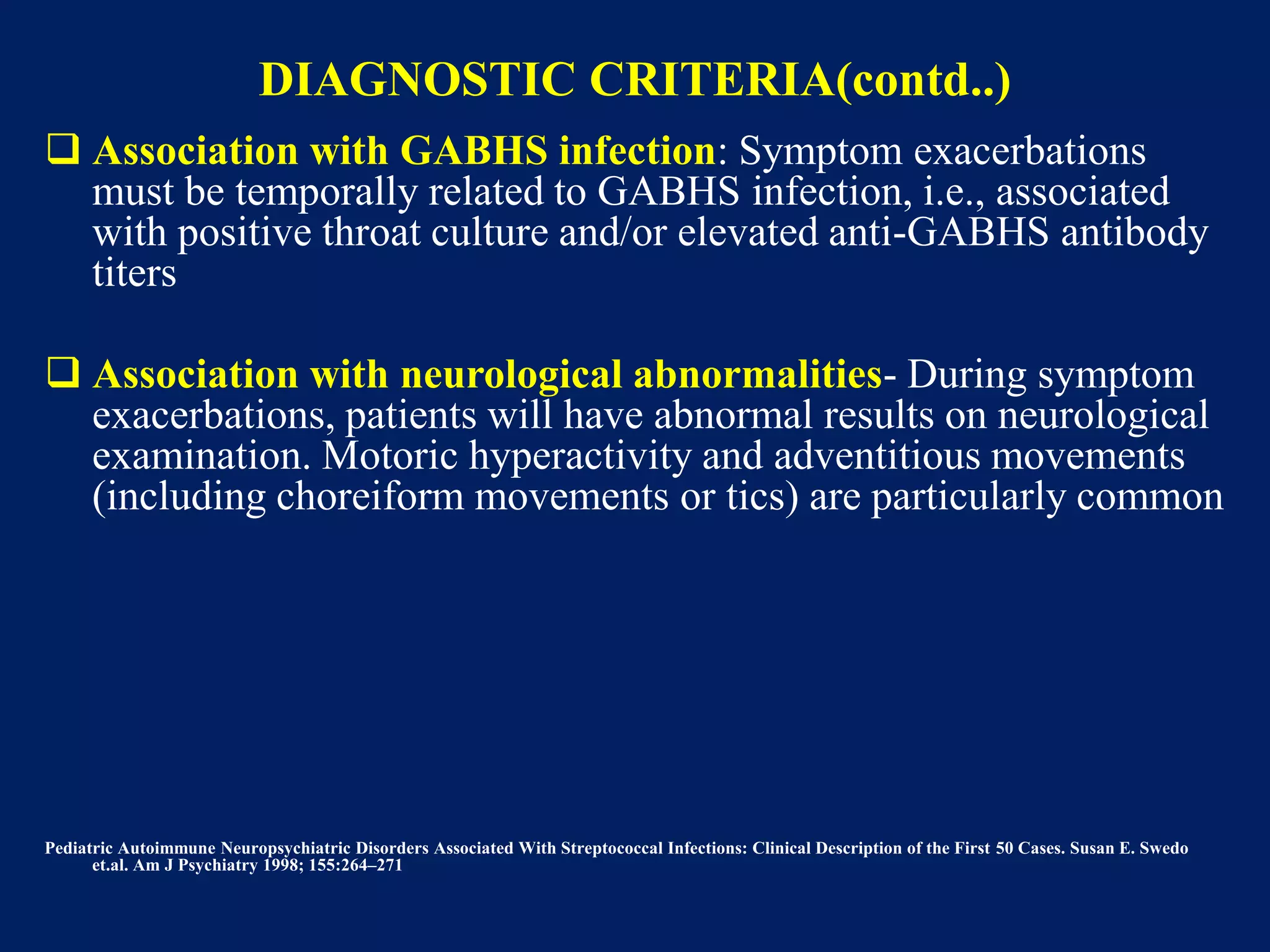 Pediatric autoimmune neuropsychiatric disorders (pandas) | PPTX