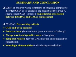 Pediatric autoimmune neuropsychiatric disorders (pandas) | PPTX