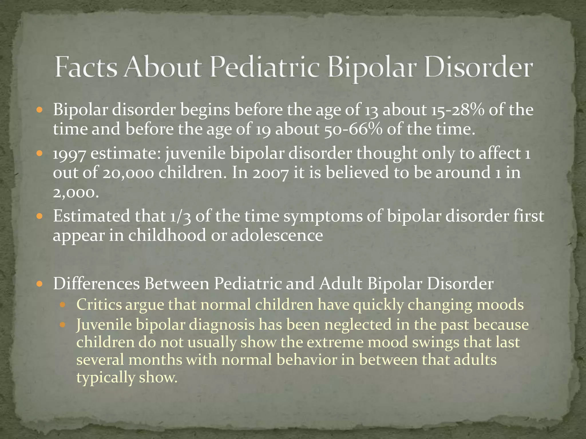 Pediatric Bipolar Disorder | PPT