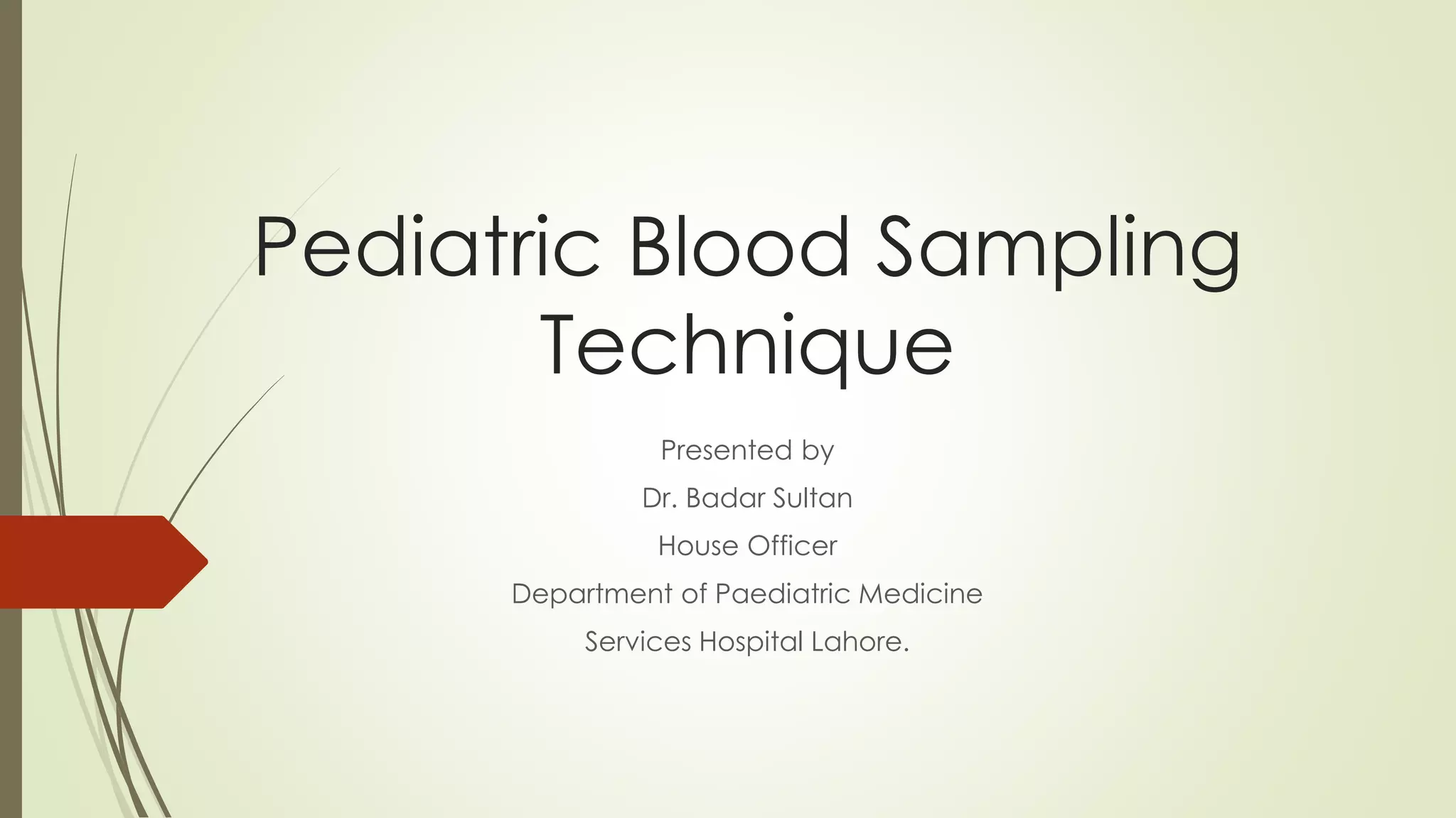 Pediatric blood sampling technique | PDF