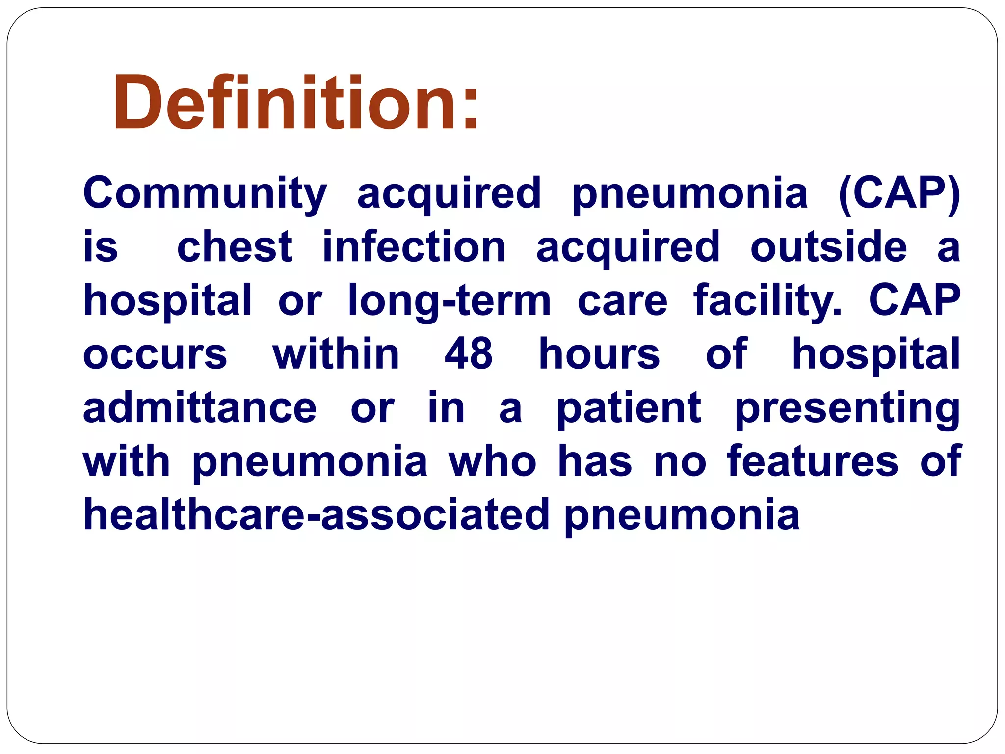 Pediatric community acquired pneumonia | PPSX