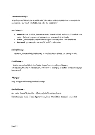 Pediatric case history | DOCX