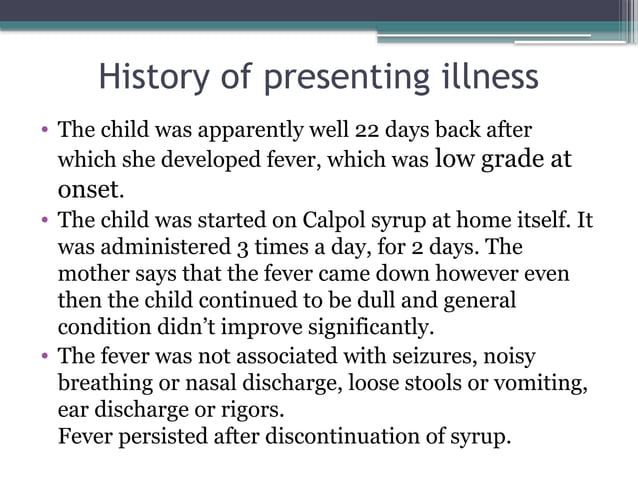 Pediatric Case Presentation required for exam | PPT