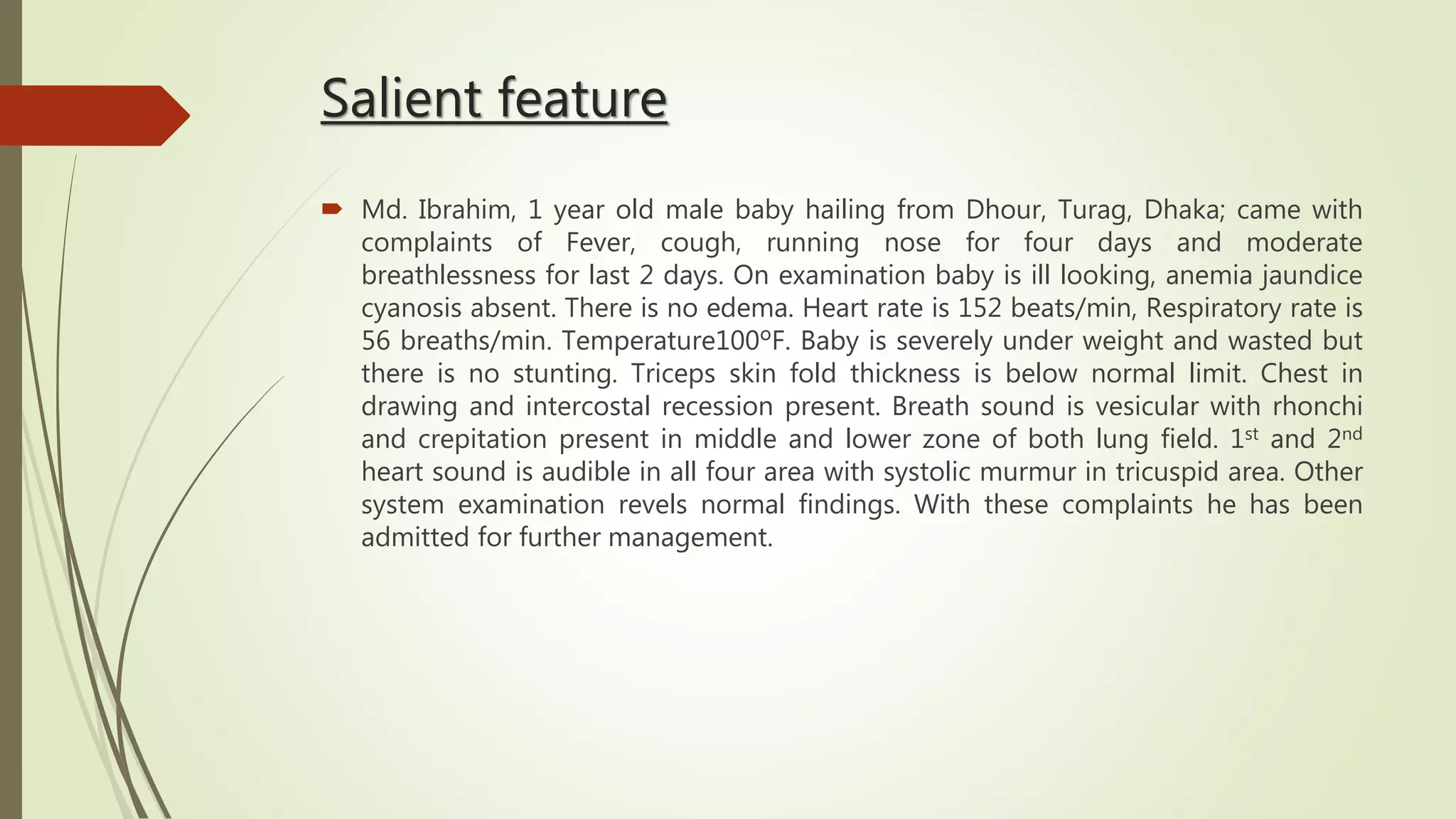 Pediatric case presentation (congenital heart disease- PDA) | PPTX