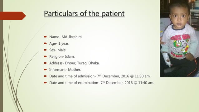 Pediatric case presentation (congenital heart disease- PDA) | PPTX