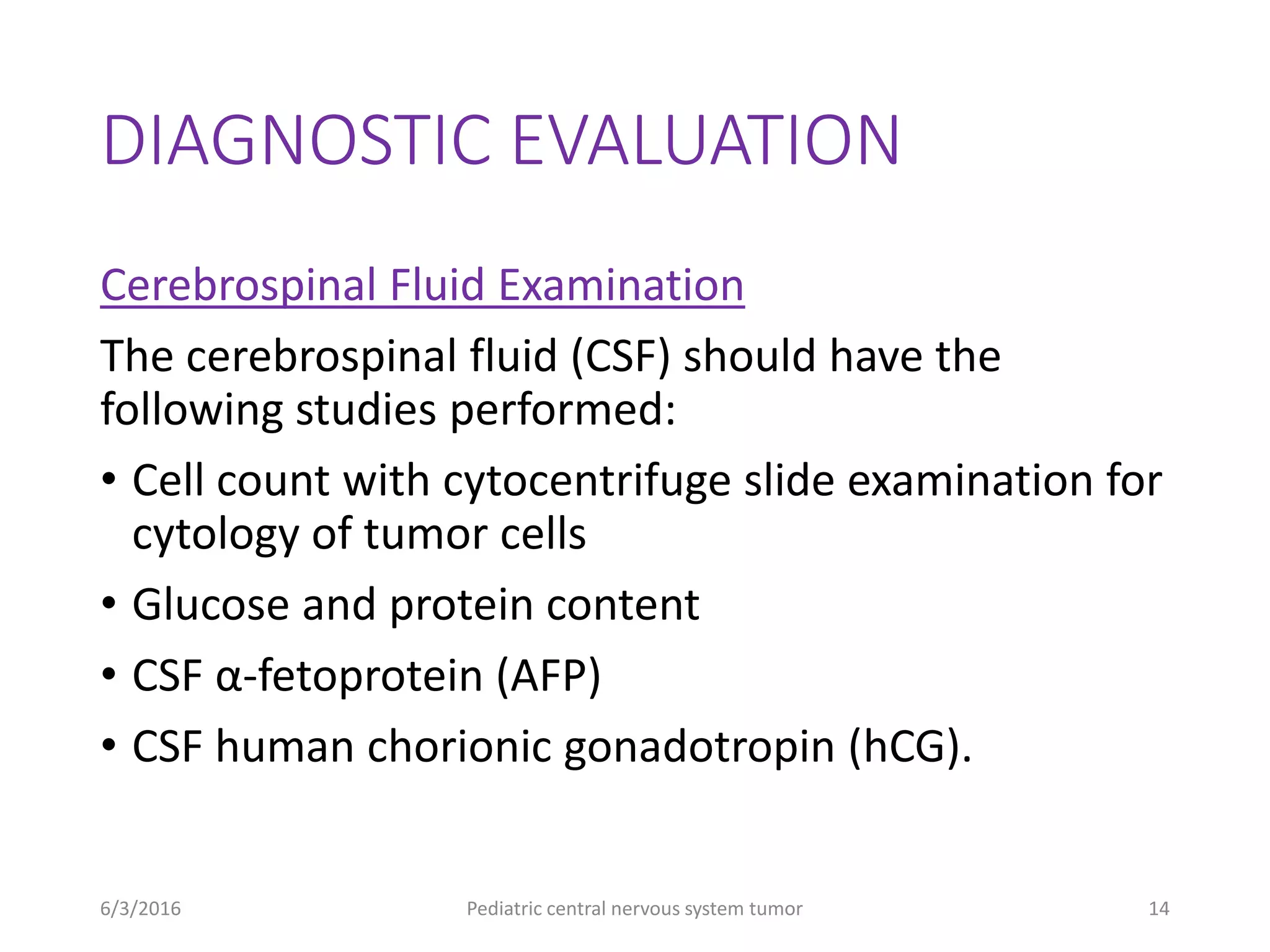 Pediatric cental nervous system tumors | PPTX