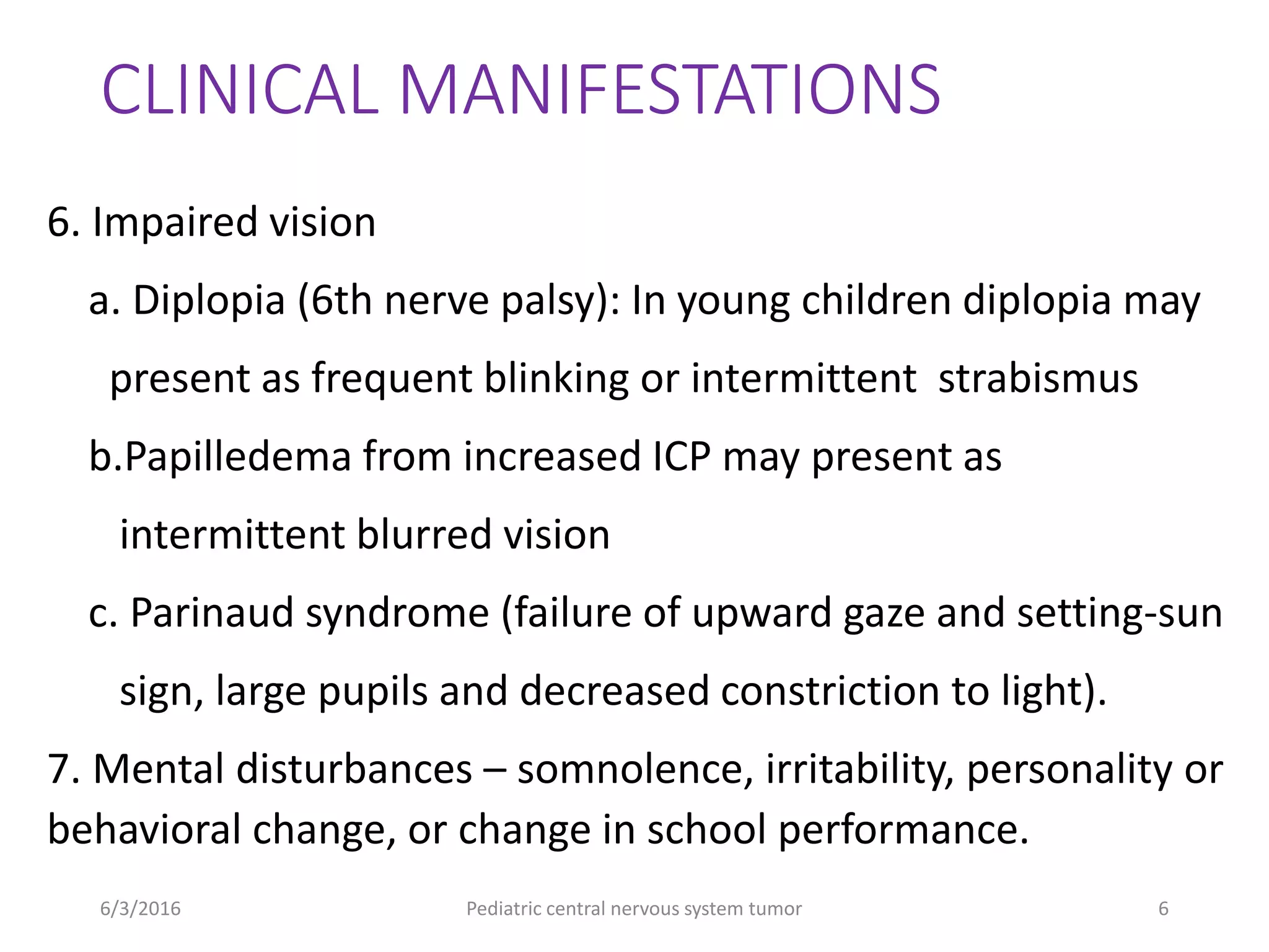 Pediatric cental nervous system tumors | PPTX