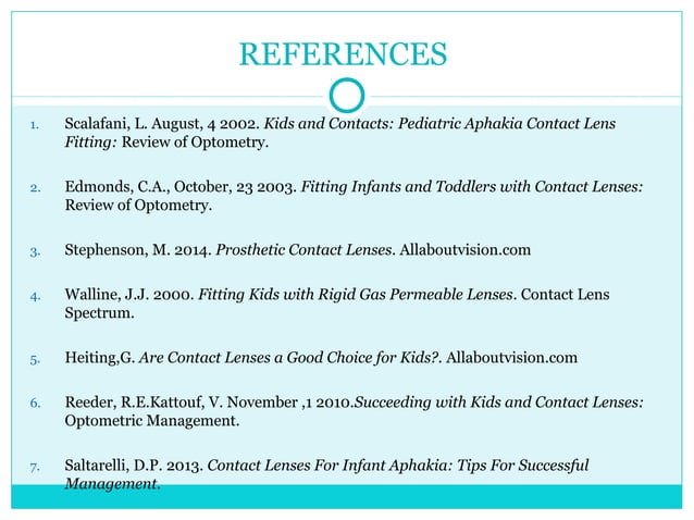 Pediatric contact lens | PPT