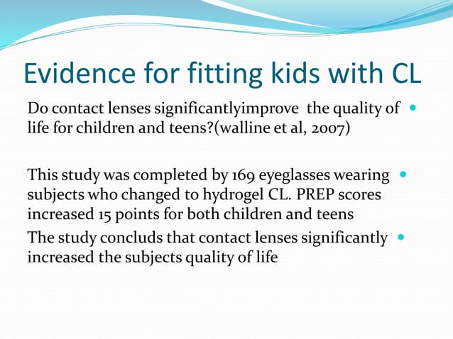 Pediatric contact lenses | PPTX