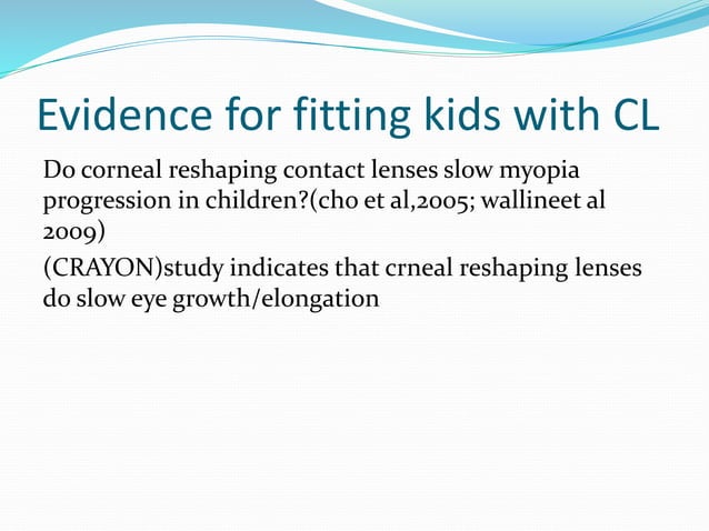 Pediatric contact lenses | PPTX