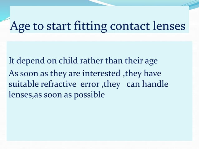 Pediatric contact lenses | PPTX
