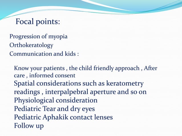 Pediatric contact lenses | PPTX