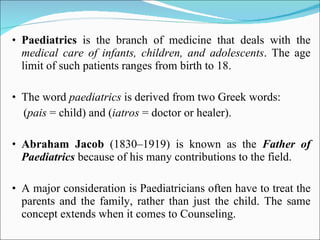 Pediatric counseling | PPT