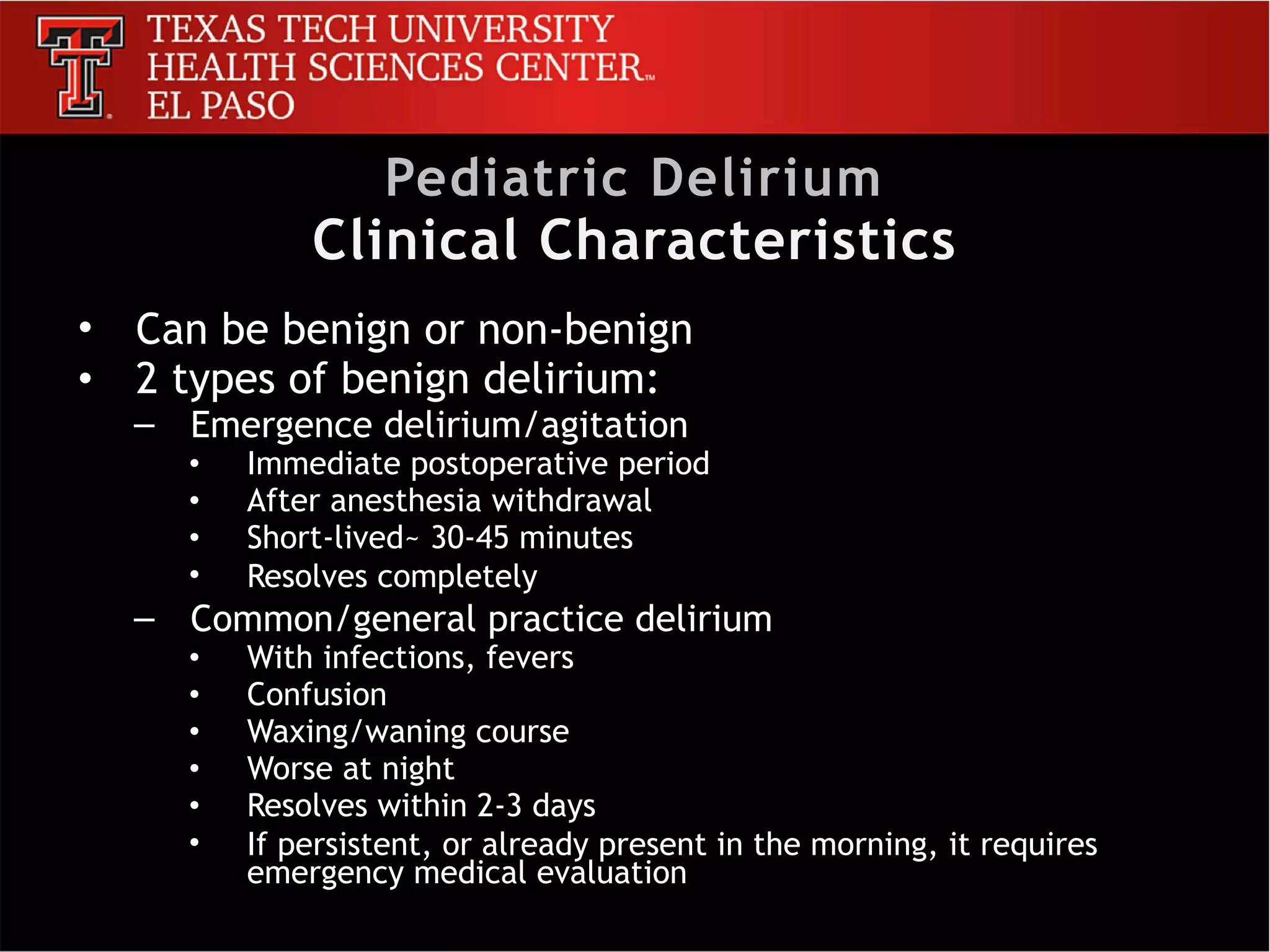 Pediatric delirium | PDF